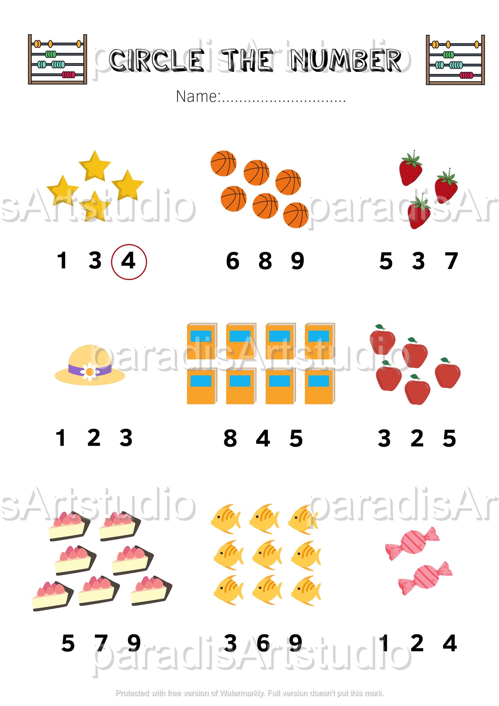 Circle the Number Worksheets, Worksheet for Kids, Preschool Worksheets ...