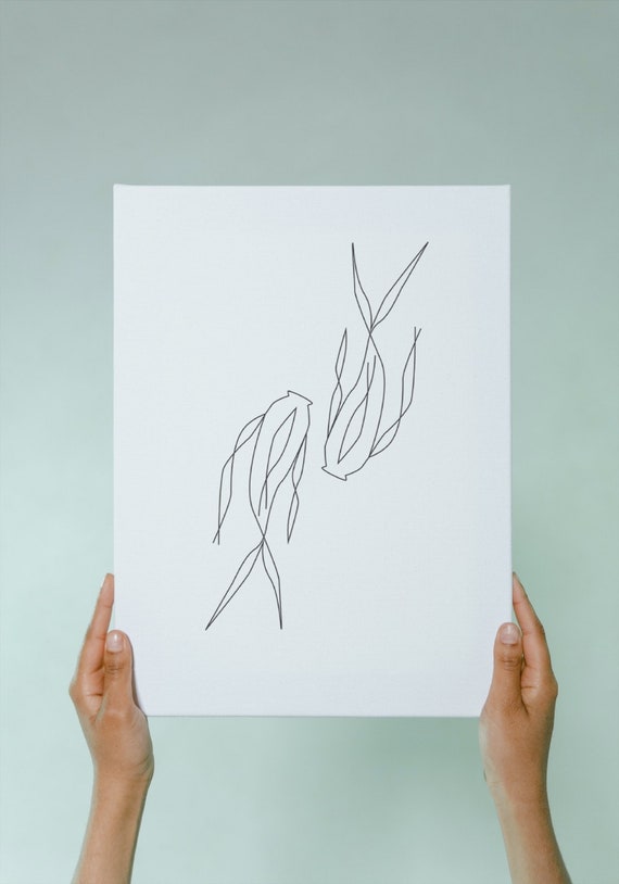 Fish Line Art Printable Fish Poster Fish Prints Minimalist | Etsy