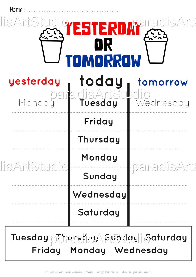 Days of the Week Worksheets, Days Worksheet, Printable Worksheet ...