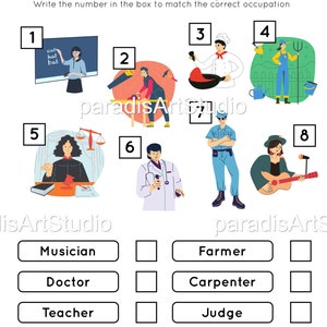 Job Worksheet Printables for Kids (PDF, JPG) - Etsy UK