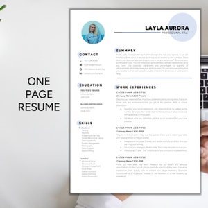 Blue Resume Template Word, Cv Template, Professional Resume, Creative ...
