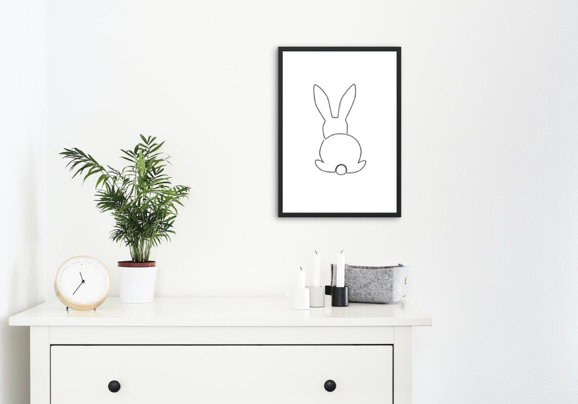 Rabbit Line Art Printable, Rabbit Simple Line, Rabbit Line Art, Rabbit ...