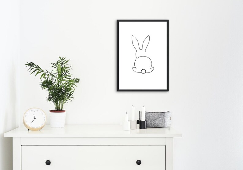 Rabbit Line Art Printable, Rabbit Simple Line, Rabbit Line Art, Rabbit ...