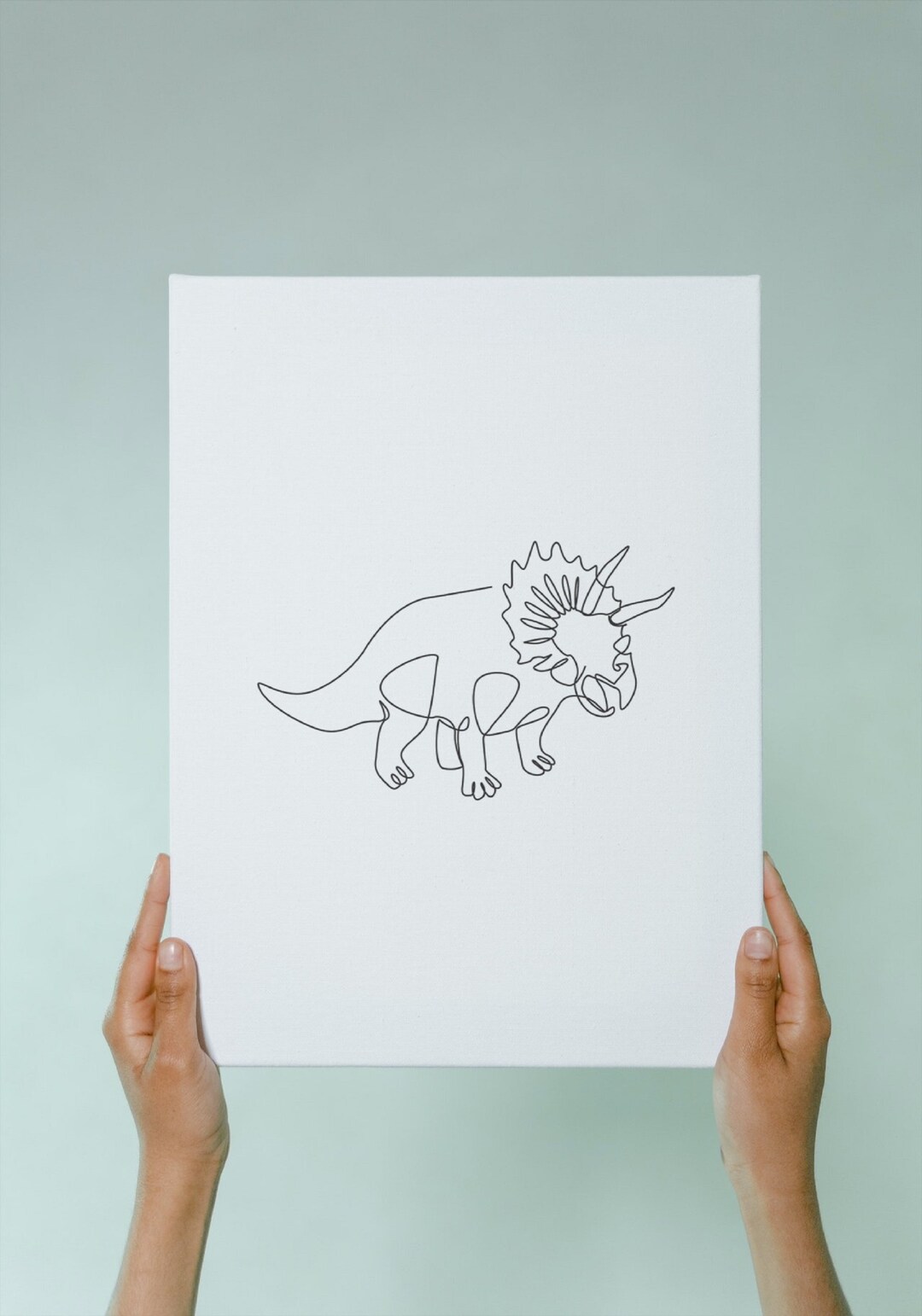 Triceratops Line Art, Dinosaur Wall Art, Dinosaur Printable, Dinosaur ...