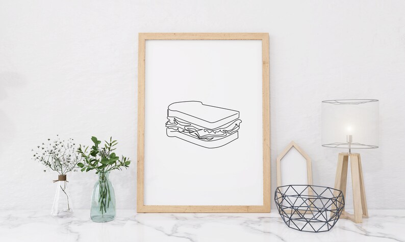 Toast Line Drawing Toast Line Art Food Line Art Food Line - Etsy