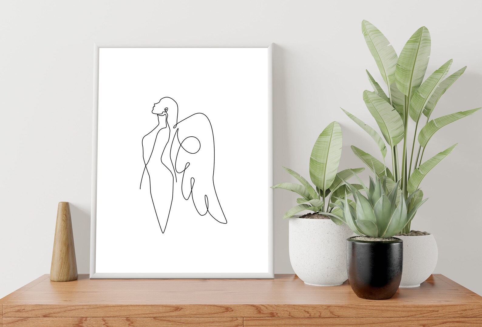 Angel Line Art, Angel Wings Wall Art, Angel Art Print, Angel Prints ...