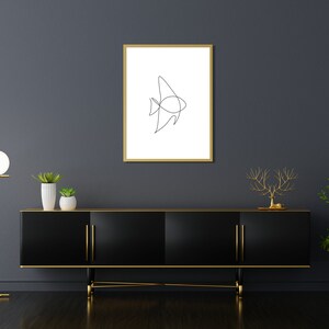 Fish Single Line Art Printable Fish Line Art Fish Abstract - Etsy