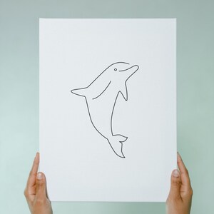 Dolphin Line Art Drawing, Dolphin Art, Sea Dolphin Art, Sea Animal ...