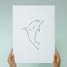 Dolphin Line Art Drawing, Dolphin Art, Sea Dolphin Art, Sea Animal ...