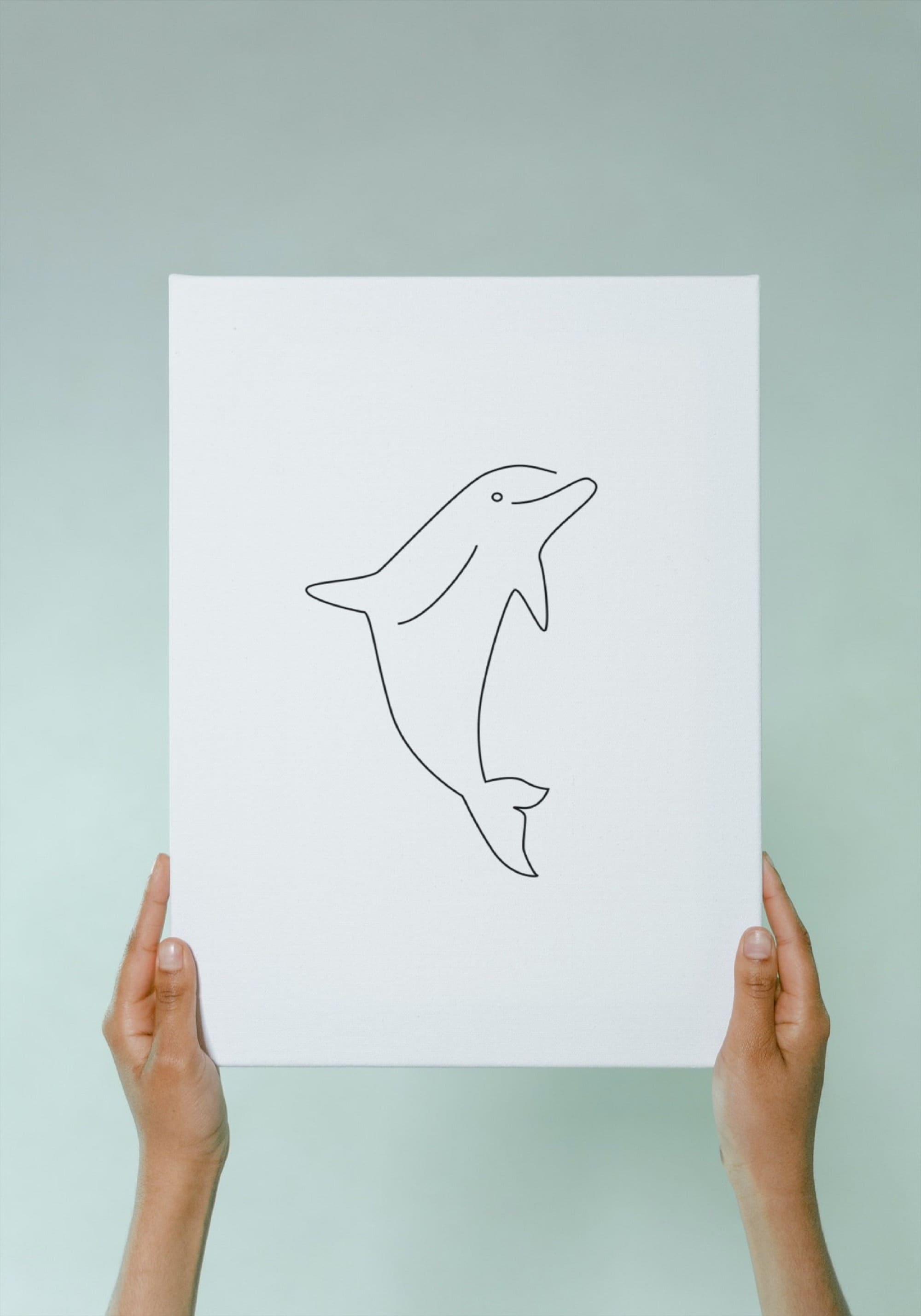 Dolphin Line Art Drawing, Dolphin Art, Sea Dolphin Art, Sea Animal ...