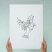Bird Single Line Art Drawing, Bird Line Drawing, Farm House Abstract ...