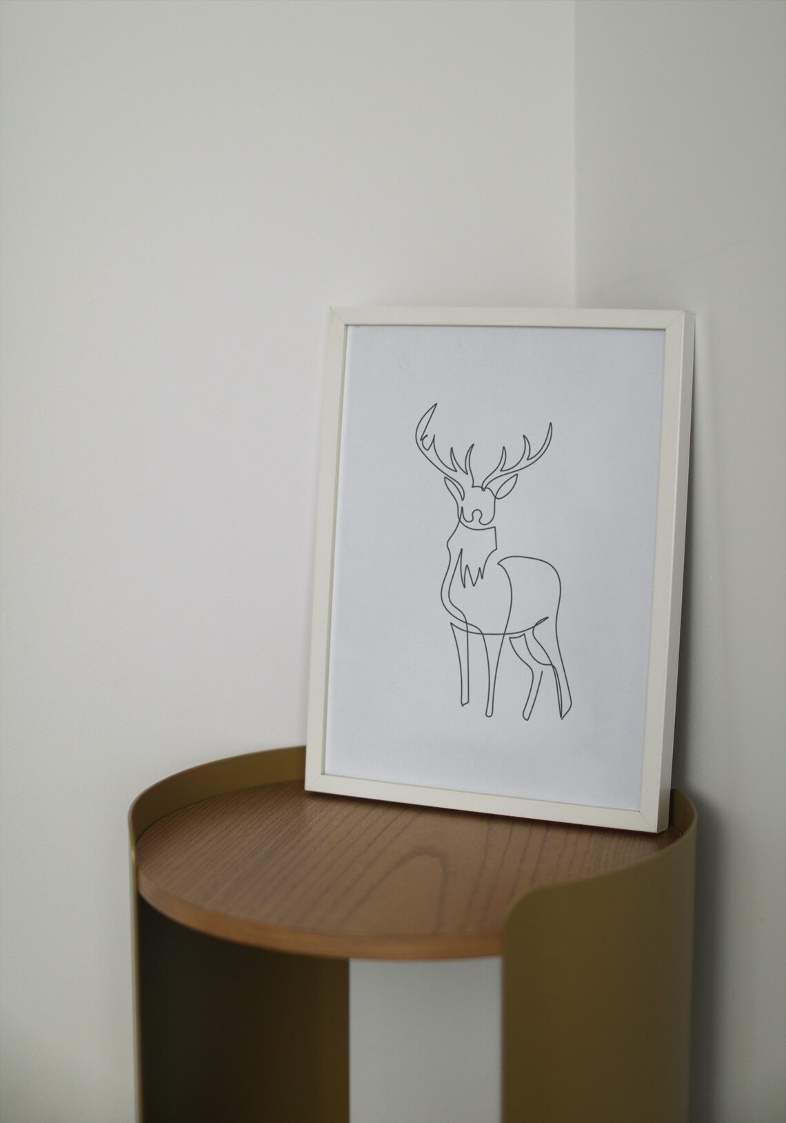 Deer Line Art Printable Digital Deer Simple Line Deer - Etsy