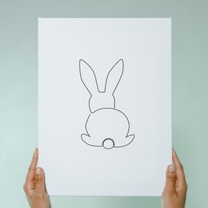 Rabbit Line Art Printable, Rabbit Simple Line, Rabbit Line Art, Rabbit ...