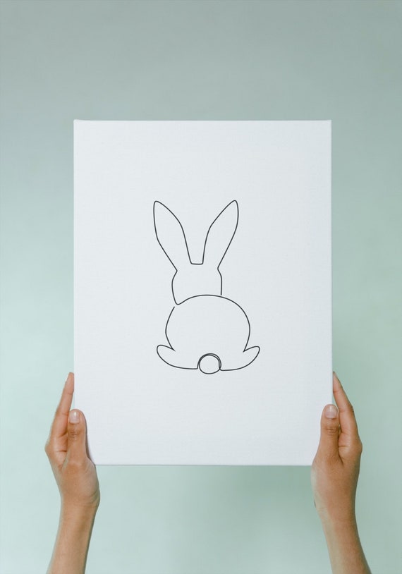 Rabbit Line Art Printable Rabbit Simple Line Rabbit Line - Etsy