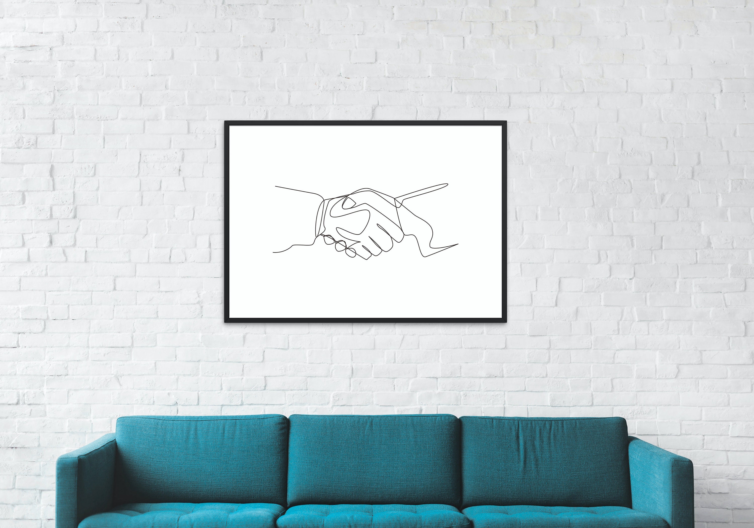 Handshake Line Art Poster, Holding Hands Print, Handshake Print, Hand ...