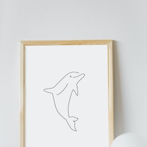 Dolphin Line Art Drawing, Dolphin Art, Sea Dolphin Art, Sea Animal ...