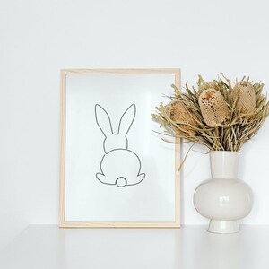 Rabbit Line Art Printable, Rabbit Simple Line, Rabbit Line Art, Rabbit ...