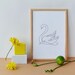 Swan Line Art Drawing Digital, Swan Line Drawing, Farmhouse Abstract ...