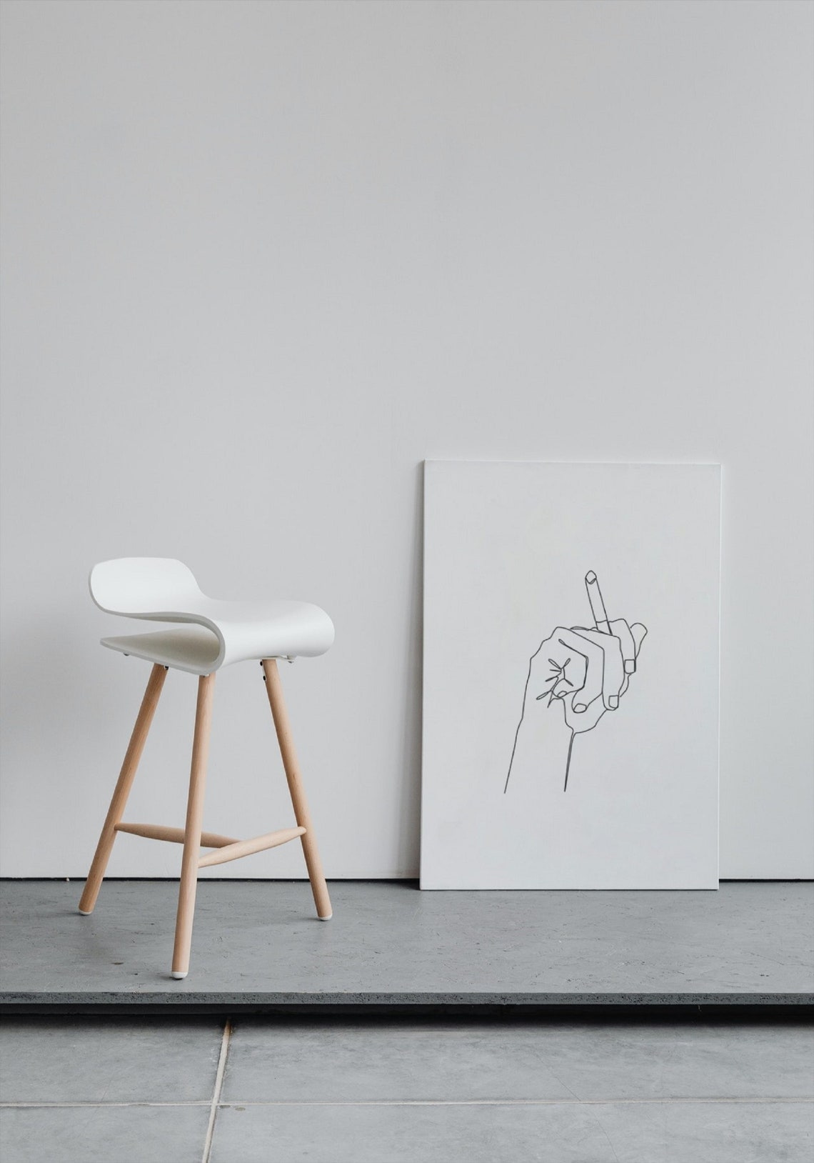 Smoking Cigarette Line Art, Hand With Cigarette, Smoking Wall Art Print ...