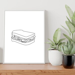 Toast Line Drawing, Toast Line Art, Food Line Art, Food Line Drawing ...