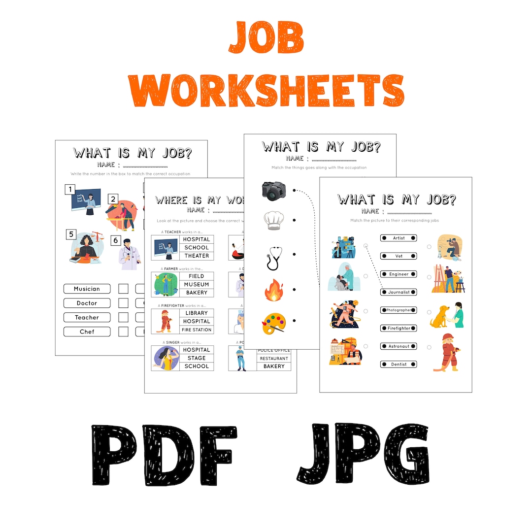 Job Worksheets for Kids, Job Worksheets, Worksheets for Kids, Printable ...