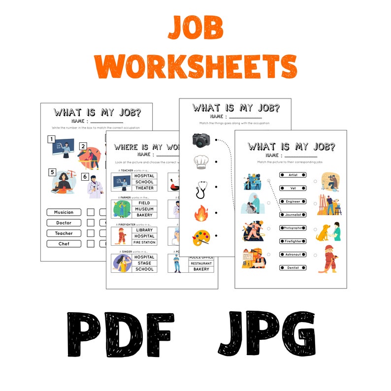 Job Worksheets for Kids, Job Worksheets, Worksheets for Kids, Printable ...
