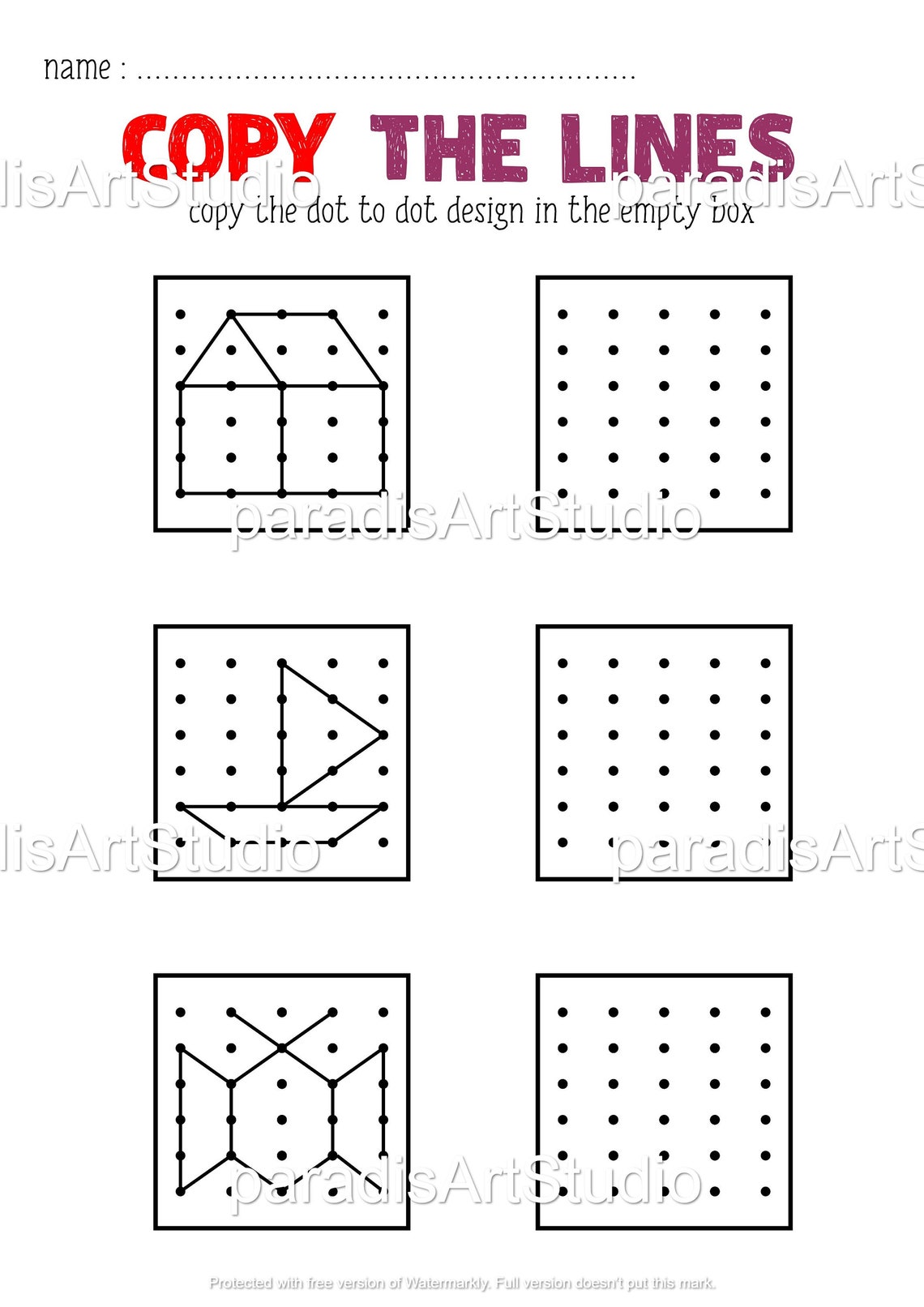 Copy the Line, Line Tracing, Handwariting Practice, Pre-writing ...