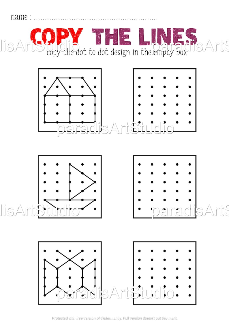 Copy the Line, Line Tracing, Handwariting Practice, Pre-writing ...
