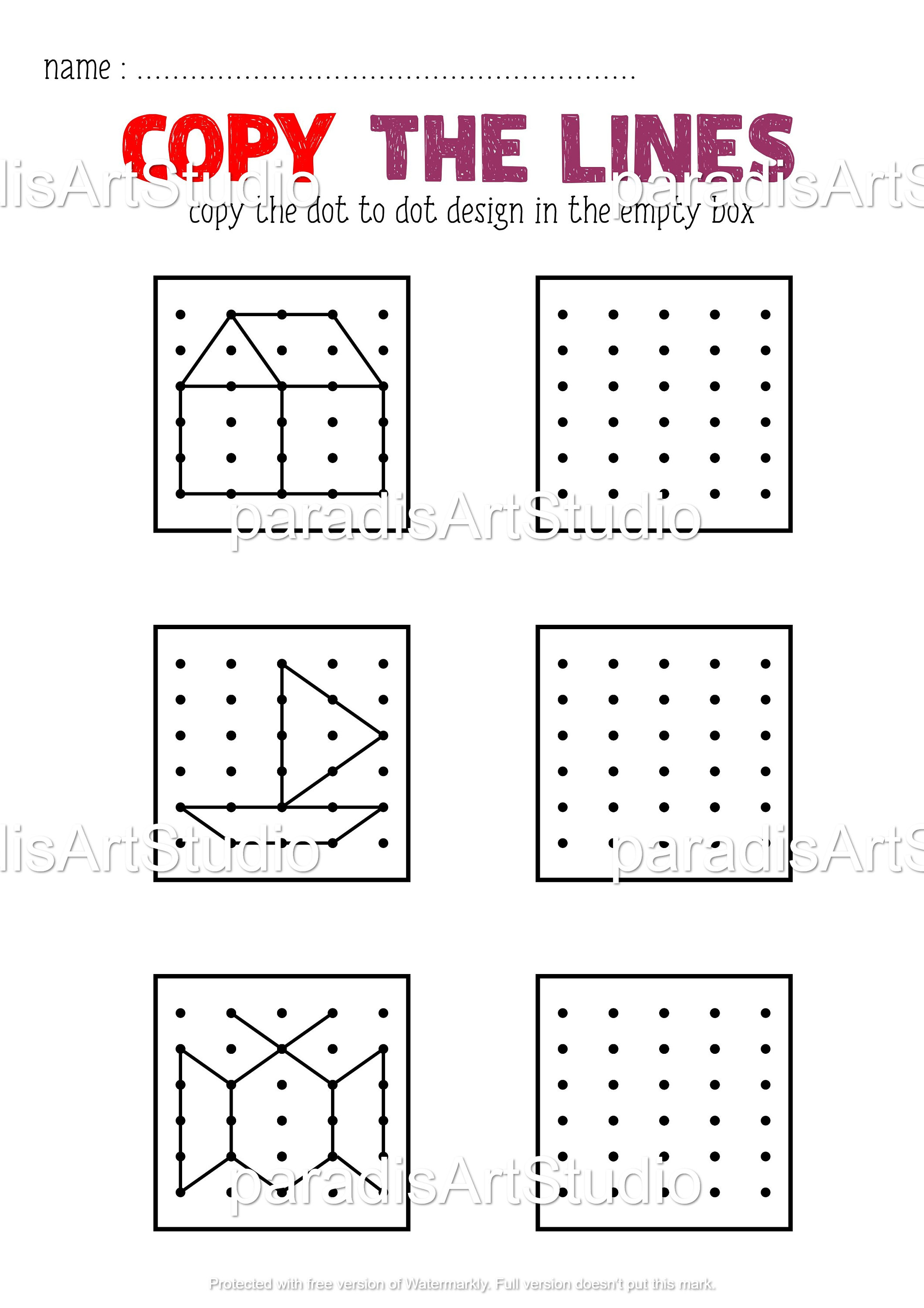 Copy the Line, Line Tracing, Handwariting Practice, Pre-writing ...