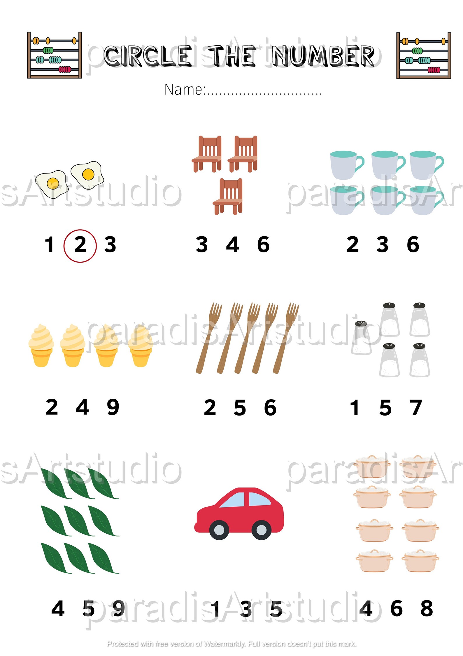 Circle the Number Worksheets, Worksheet for Kids, Preschool Worksheets ...