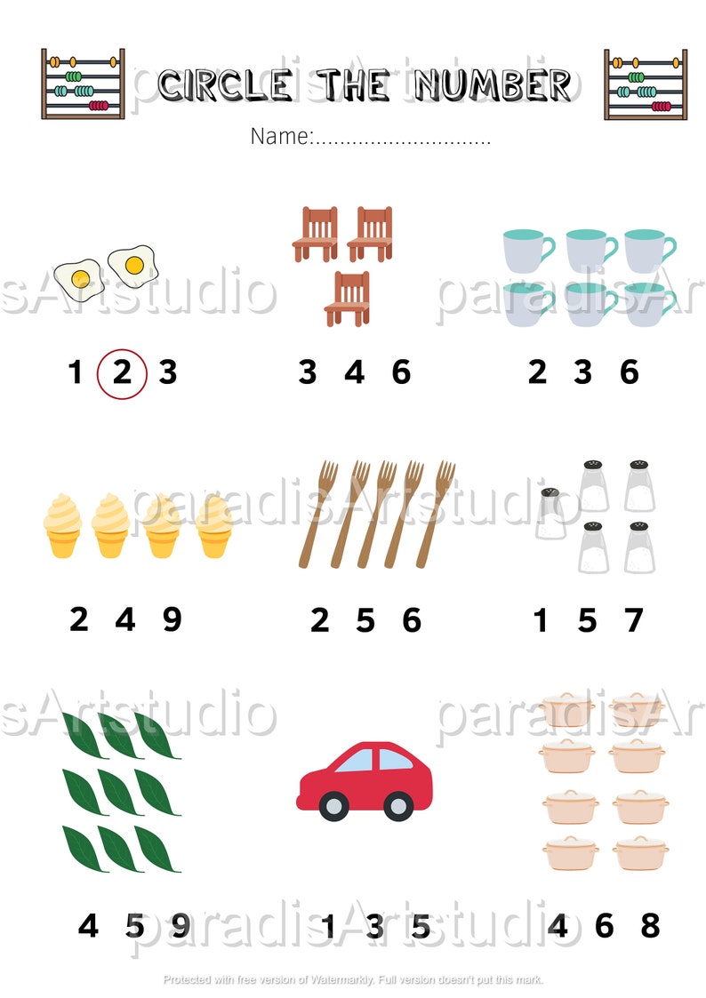 Circle the Number Worksheets, Worksheet for Kids, Preschool Worksheets ...