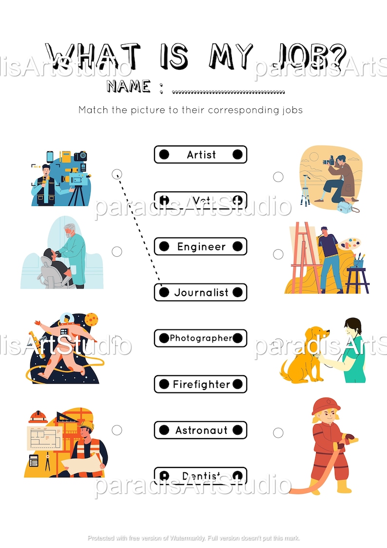 Job Worksheets for Kids, Job Worksheets, Worksheets for Kids, Printable ...