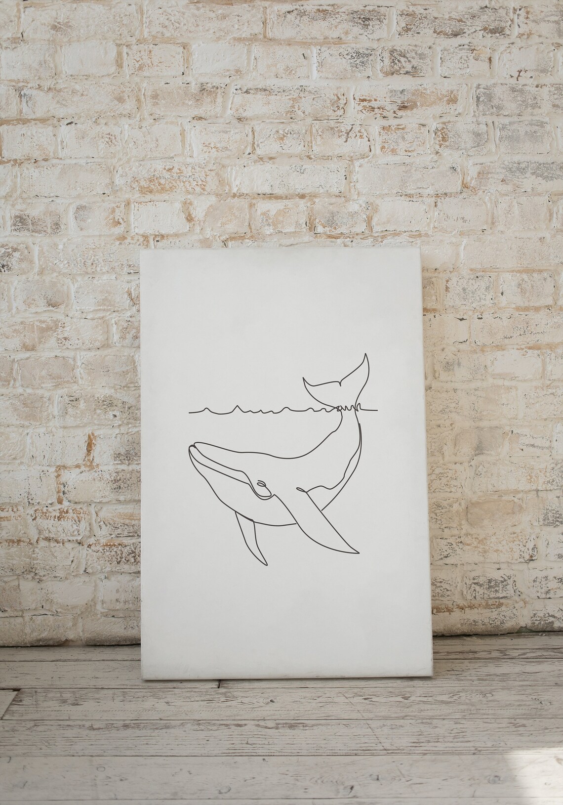 Simple Whale Line Art, Whale Wall Art, Whale Wall Decor, Minimalist ...