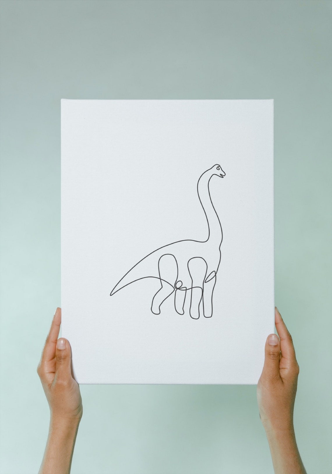 Brontosaurus Line Art, Dinosaur Wall Art, Dinosaur Printable, Dinosaur ...