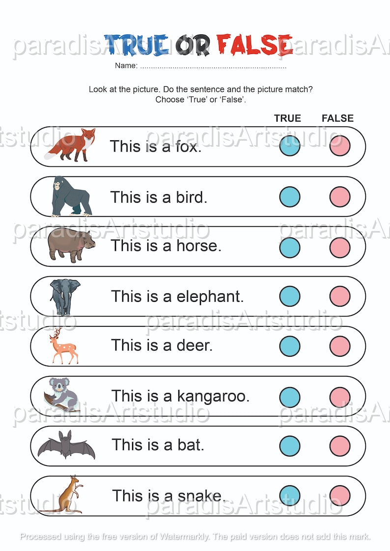 Wild Animals Worksheets, Animal Worksheets for Kids, Printable ...