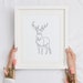 Deer Line Art Printable Digital, Deer Simple Line, Deer Minimalist ...