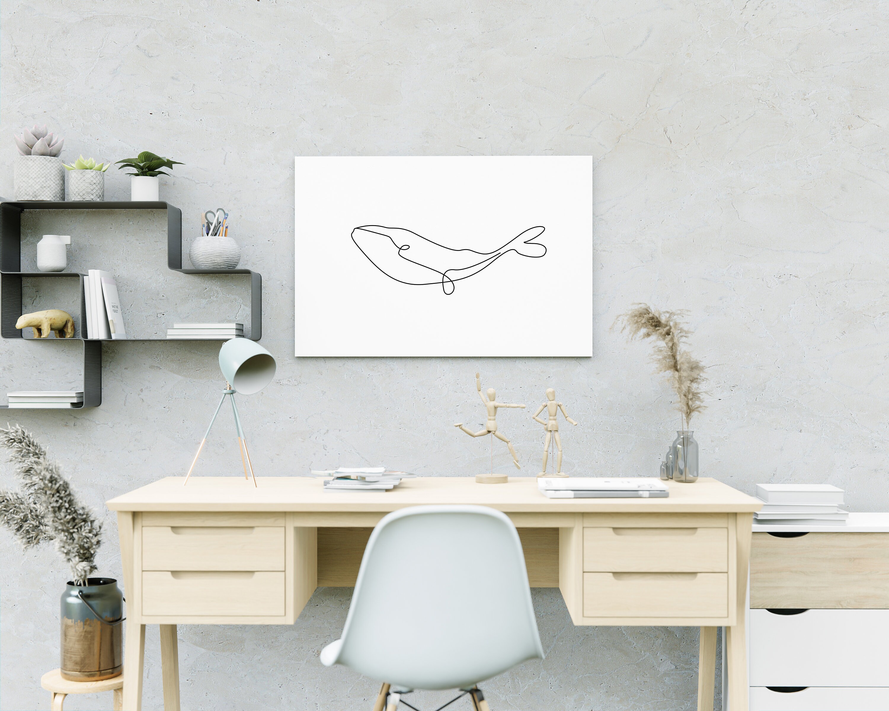 Whale Line Art, Whale Wall Art, Whale Wall Decor, Minimalist Whale Home ...