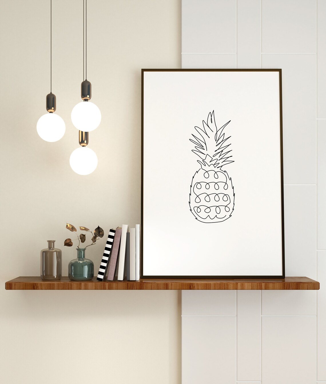 Pineapple Line Drawing, Pineapple Print, Food Line Art, Food Line ...