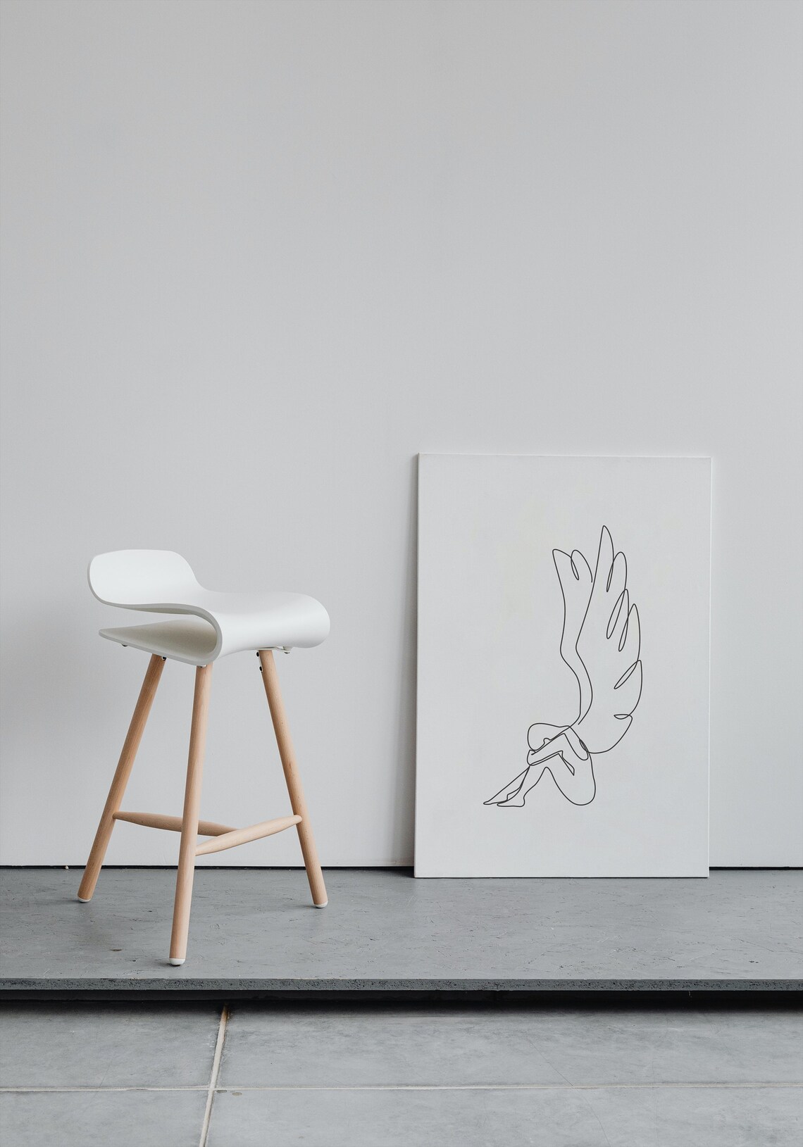 Angel Line Art, Angel Wings Wall Art, Angel Art Print, Angel Print ...