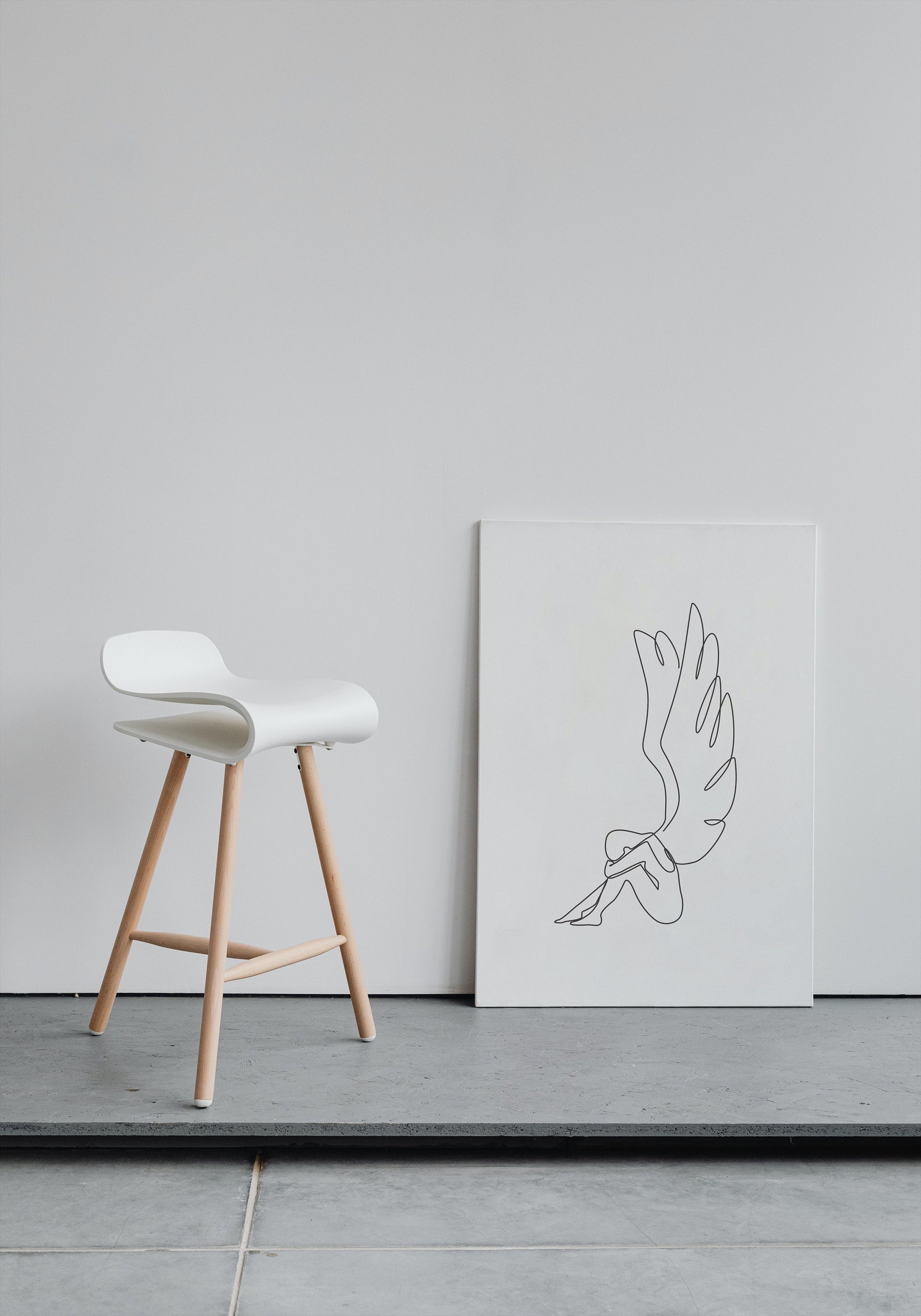 Angel Line Art, Angel Wings Wall Art, Angel Art Print, Angel Print ...