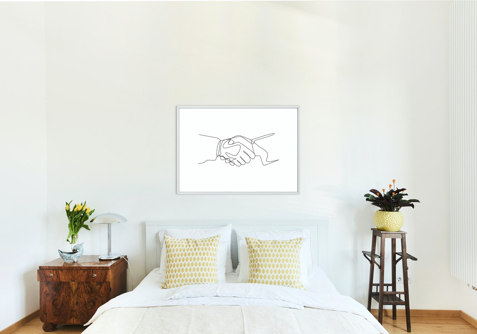 Handshake Line Art Poster, Holding Hands Print, Handshake Print, Hand ...