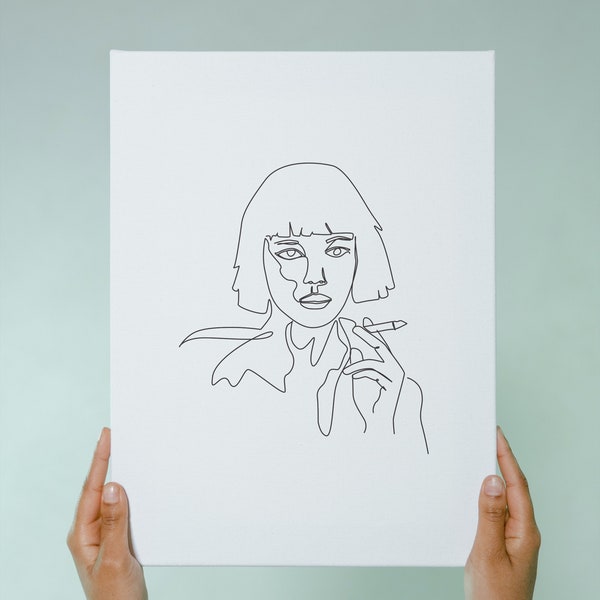 Line Art Smoking - Etsy