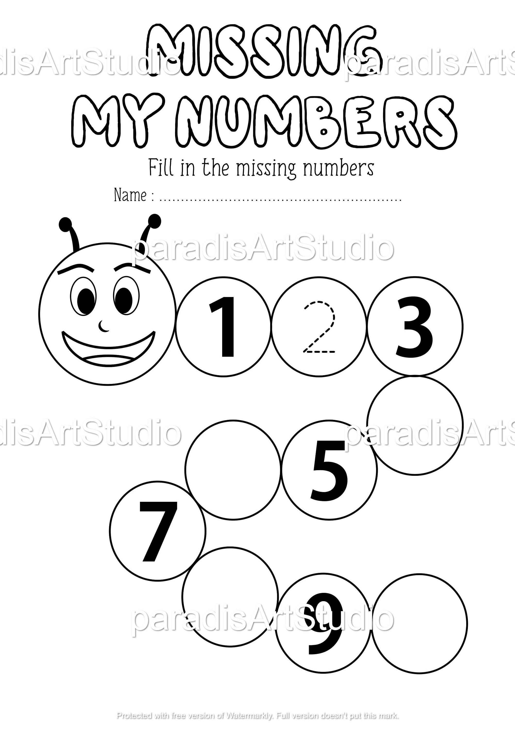 Fill the Blank, Missing Numbers and Letters, Child Worksheet, Practice ...