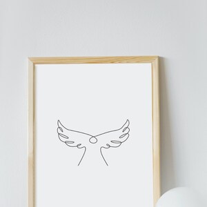 Angel Poster, Angel Line Art, Angel Wall Art, Angel Art Print, Angel ...