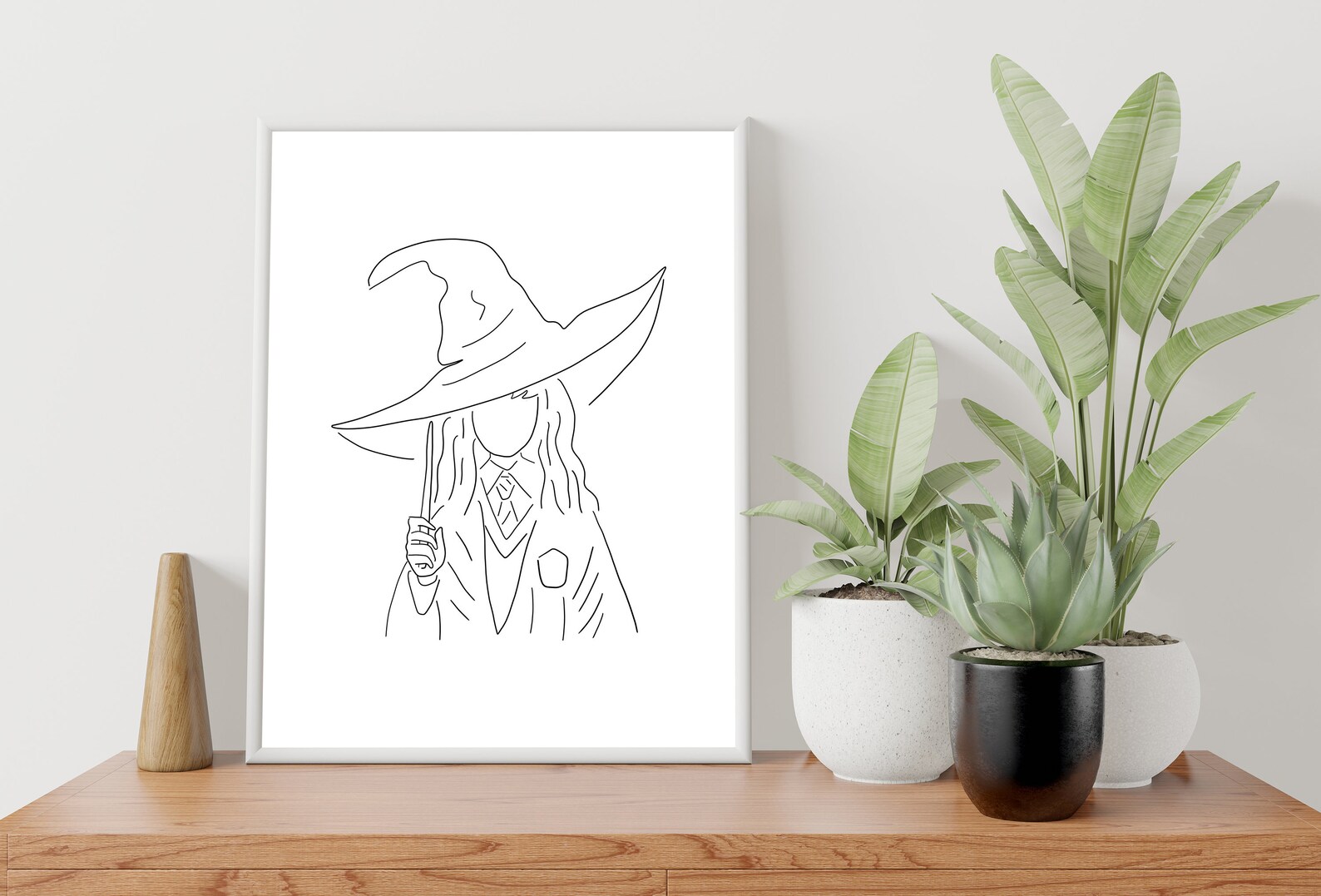 Magic Girl Line Drawing, Girl With Magic Line Art, Magic Student Line ...