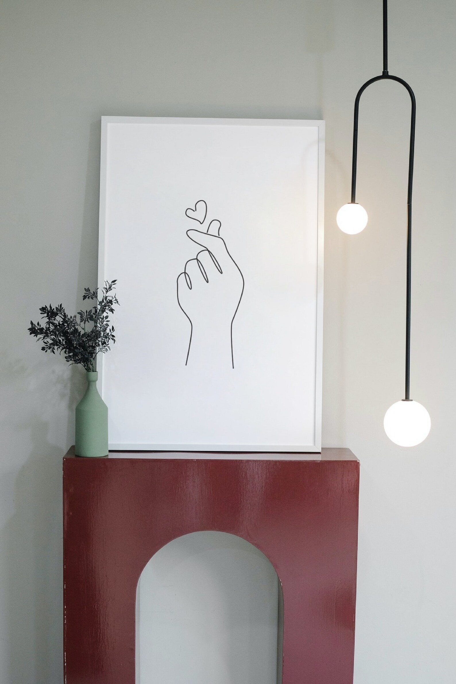 Hand Love Sign Line Art Poster Hand Love Print Hands Art - Etsy