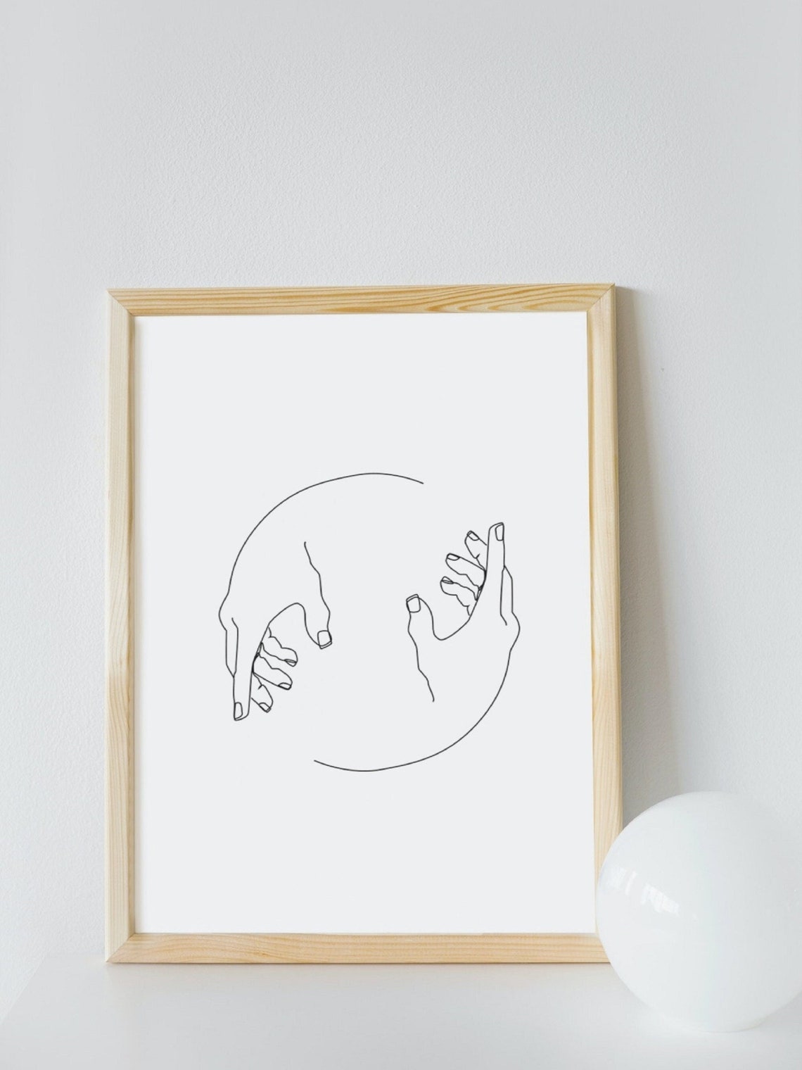 Two Hands Line Art Poster, Holding Hands Print, Couple Hands Print ...