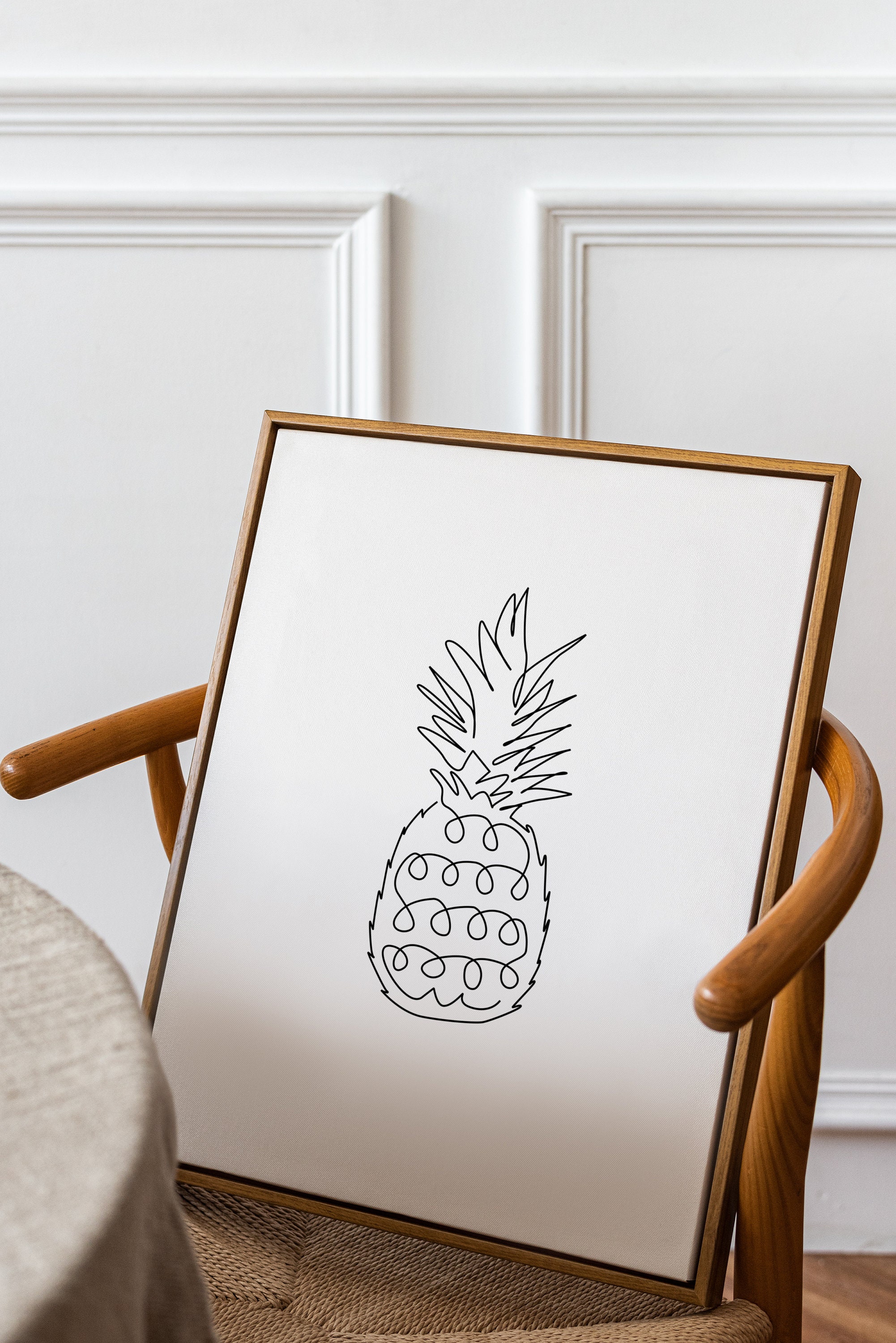 Pineapple Line Drawing, Pineapple Print, Food Line Art, Food Line ...