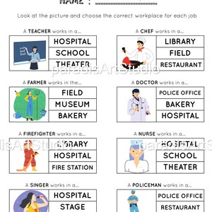 Job Worksheets for Kids, Job Worksheets, Worksheets for Kids, Printable ...