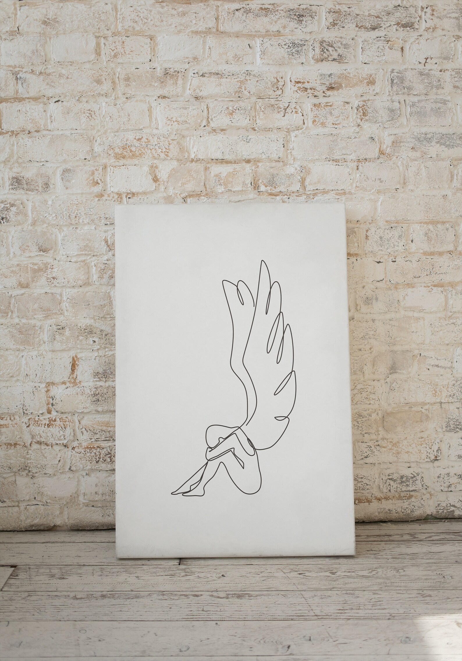Angel Line Art, Angel Wings Wall Art, Angel Art Print, Angel Print ...